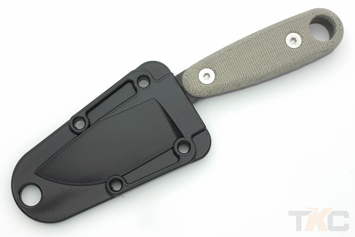 ESEE IZULA-II-B Fixed Blade Neck Knife with Black Blade & Green Canvas ...