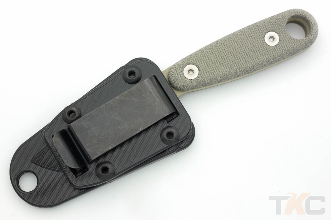 ESEE IZULA-II-DT Fixed Blade Neck Knife with Desert Tan Blade & Green ...