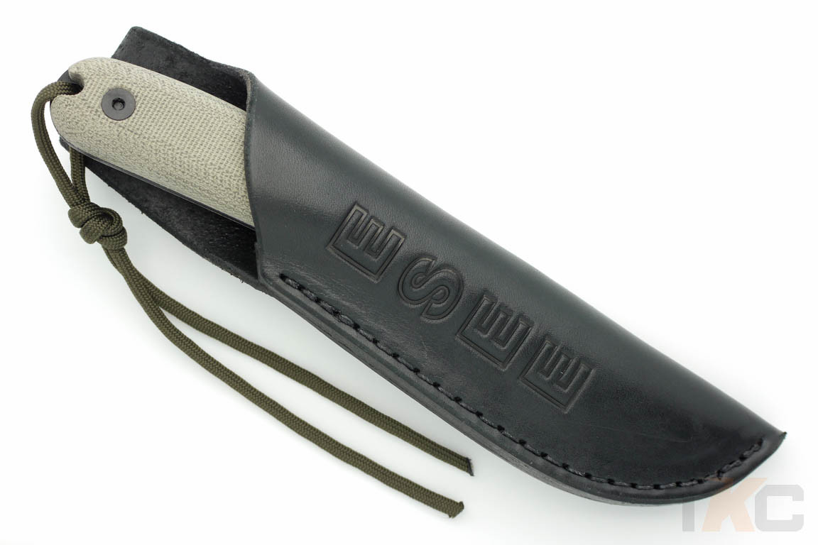 ESEE-3HM, Black Plain Edge Blade, Modified Handle w/ Green Canvas ...