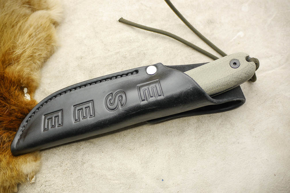 ESEE-3HM, Black Plain Edge Blade, Modified Handle w/ Green Canvas ...