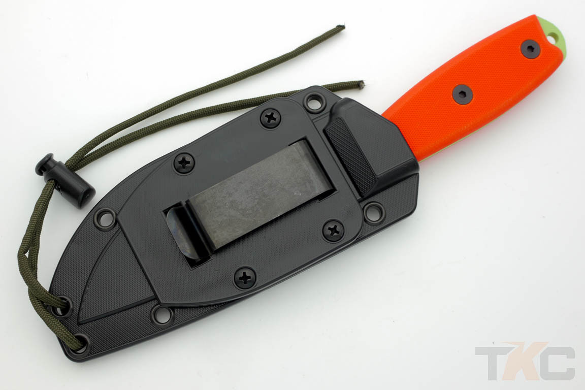 ESEE-4P-VG Venom Green Plain Edge Blade w/ Blaze Orange G10 Handle ...