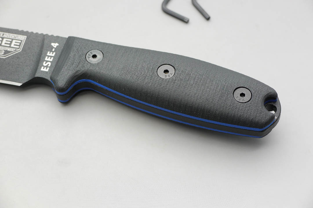 TKC: COMPACT G10 Handle for ESEE 3 / ESEE 4 - Black w/ Blue Liner