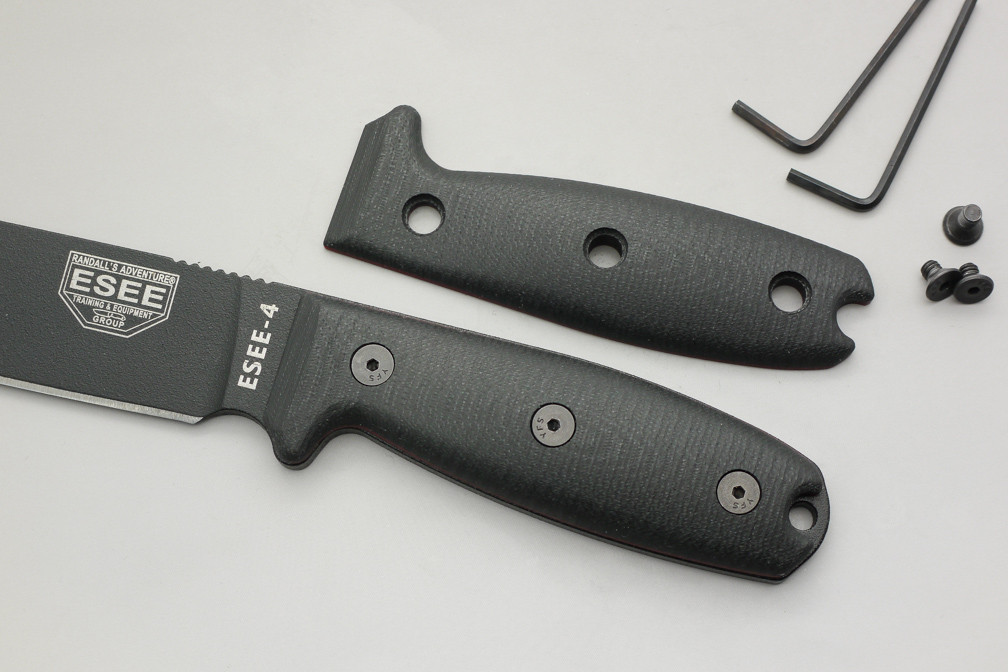 TKC: COMPACT G10 Handle for ESEE 3 / ESEE 4 - Black w/ Red Liner