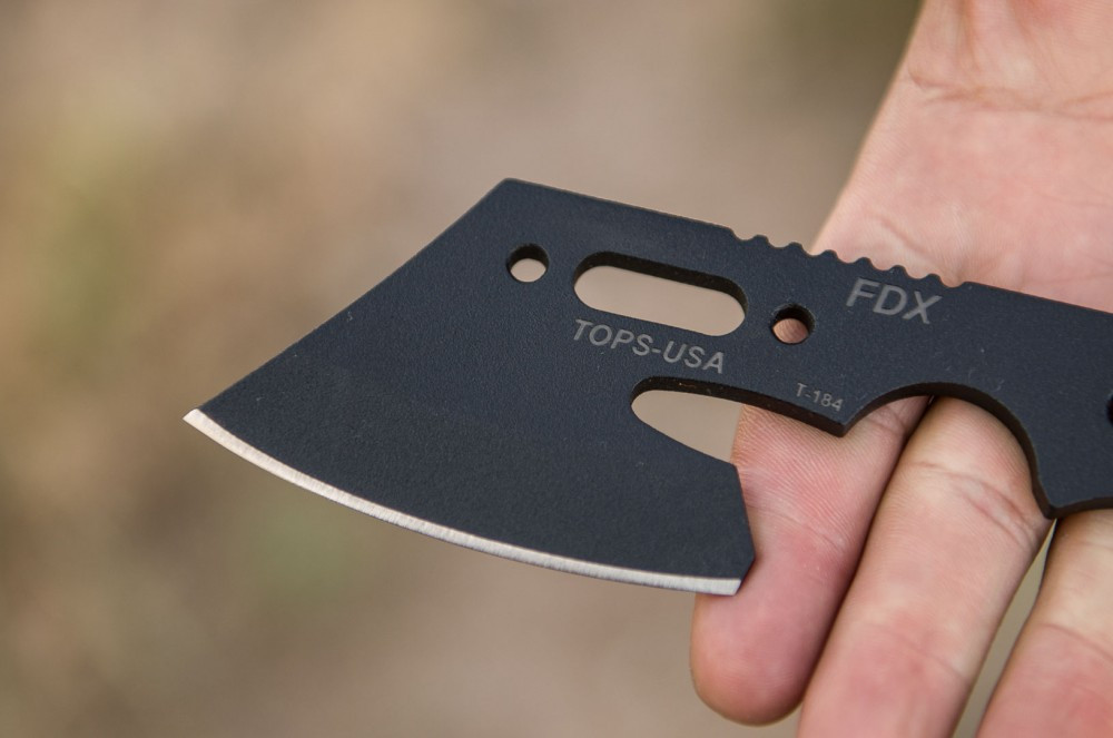 TOPS Knives FDX 17 Mini Axe, FDX-17 - Black Traction Coated 2.75" Bit ...