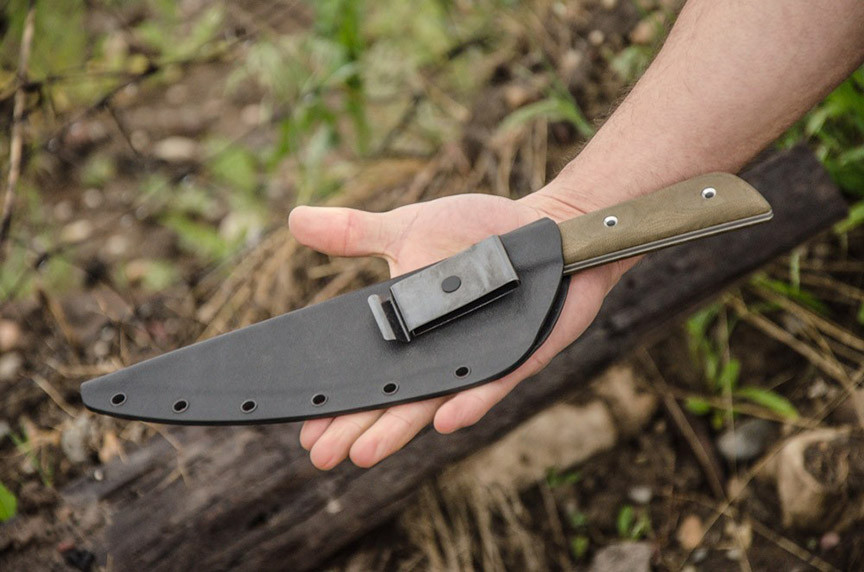 TOPS Knives Frog Market Special XL - Green Canvas Micarta Handle