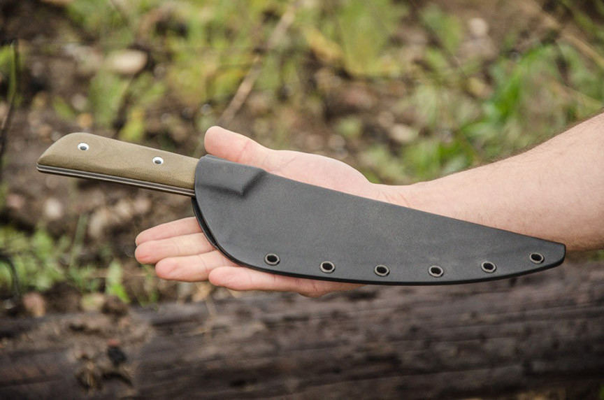 TOPS Knives Frog Market Special XL - Green Canvas Micarta Handle