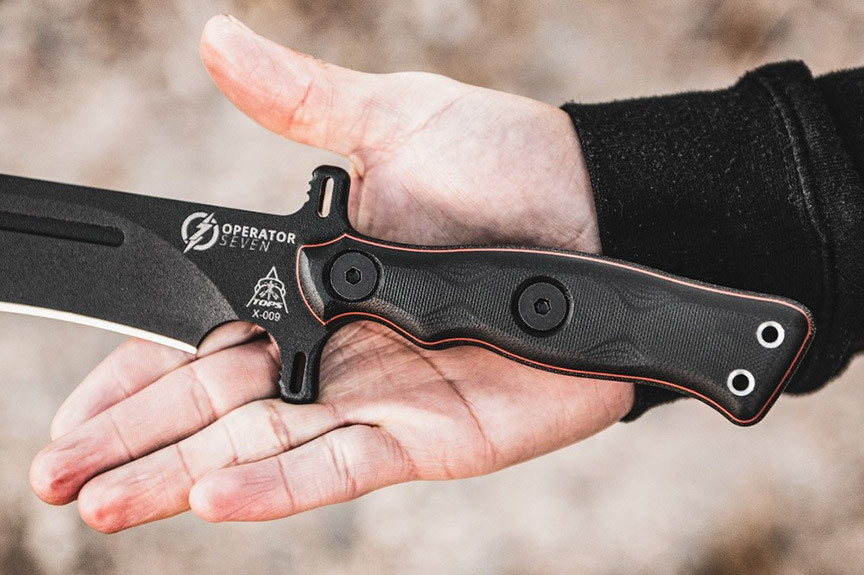TOPS Knives Operator 7 Blackout Edition - Black Traction Coat Finish ...