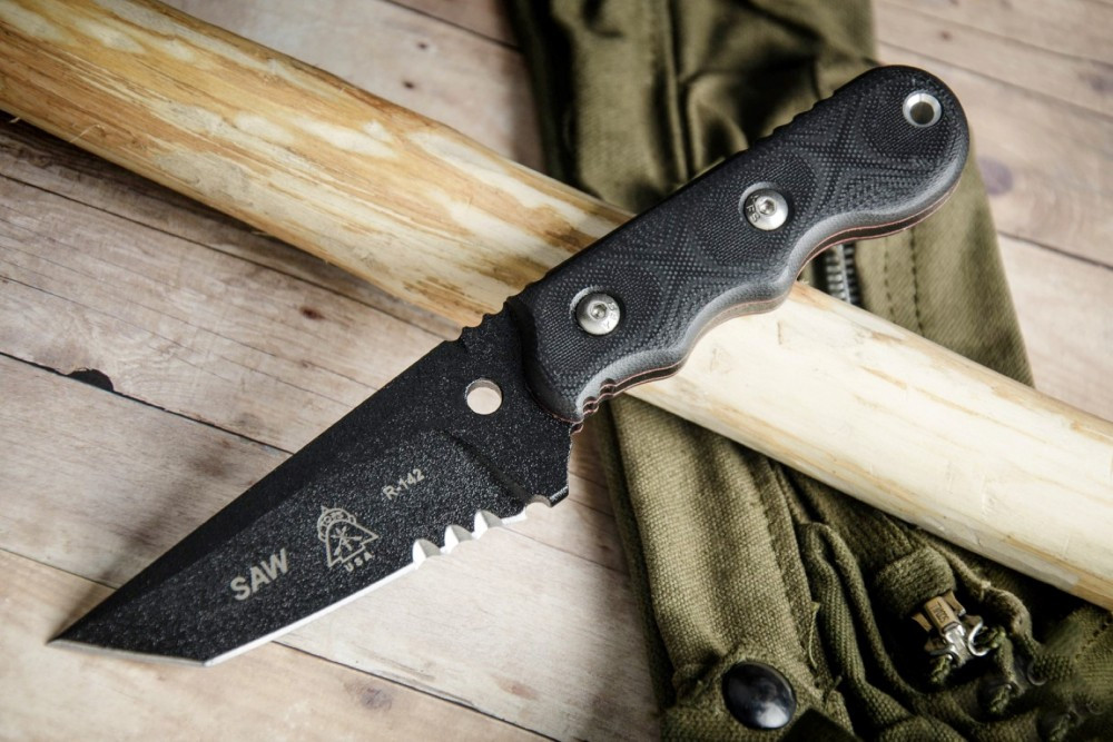 TOPS Knives SAW-02 Special Assault Weapon - Black G10 Handle, Kydex Sheath