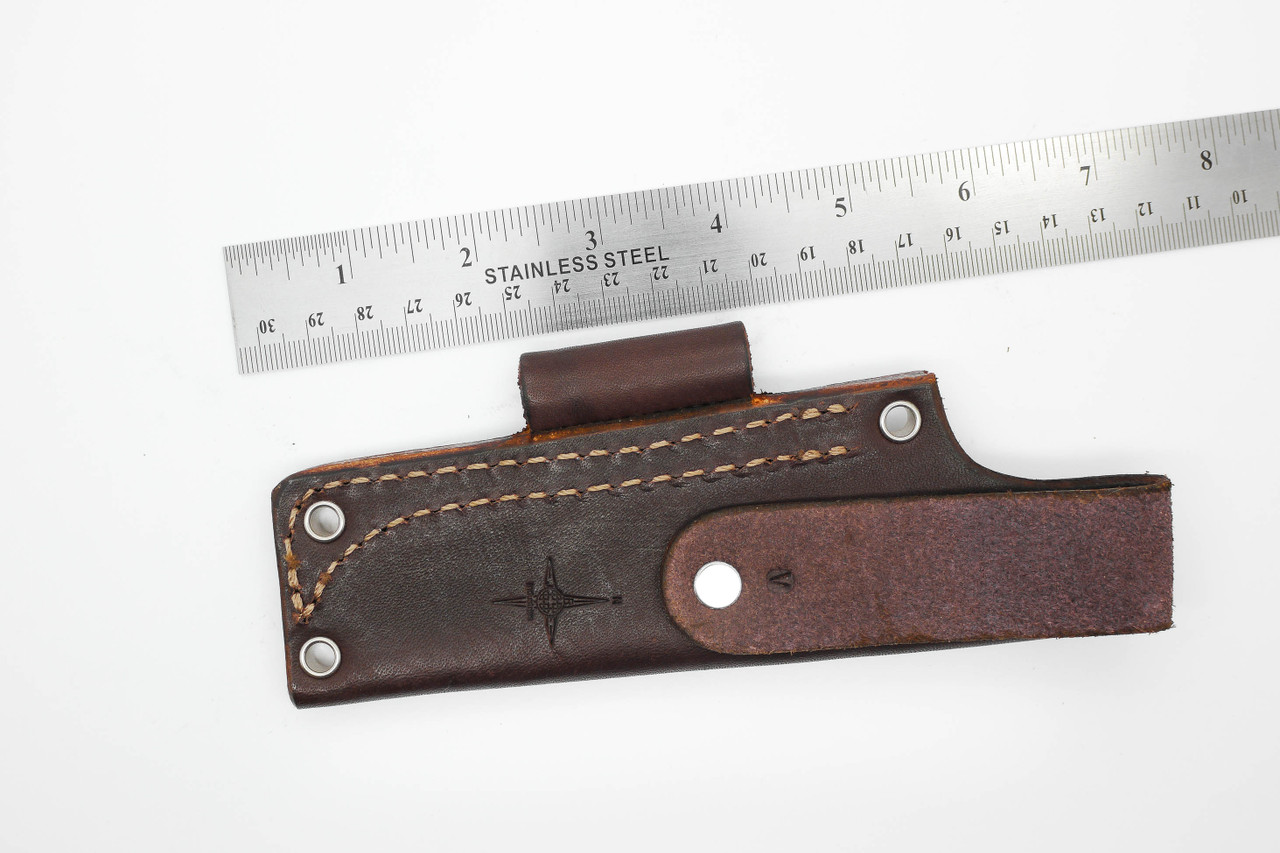 TKC: #V Pouch Style Leather HIP Sheath w/ Firesteel Loop, Dark Brown ...