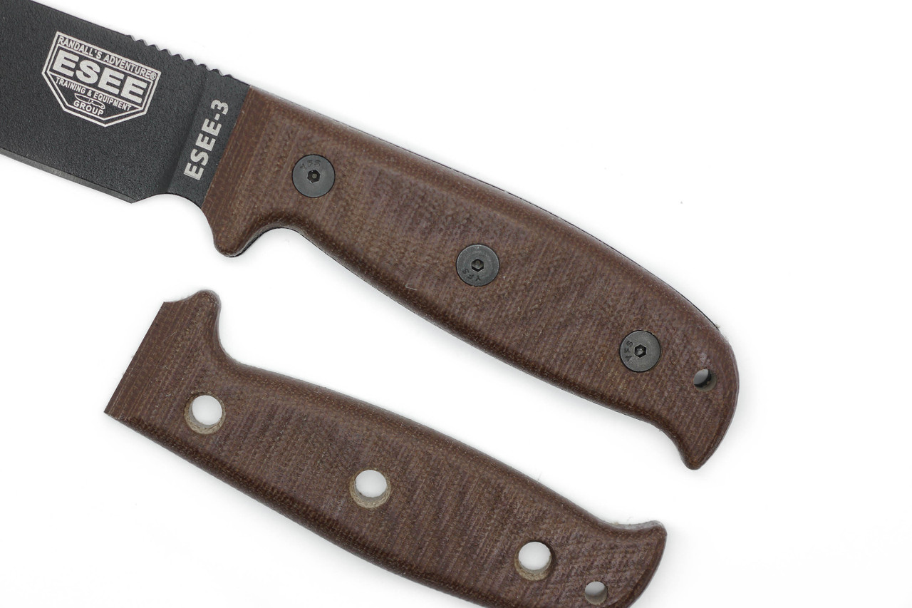 TKC Extended Handle ESEE-3 Brown Canvas - The Knife Connection