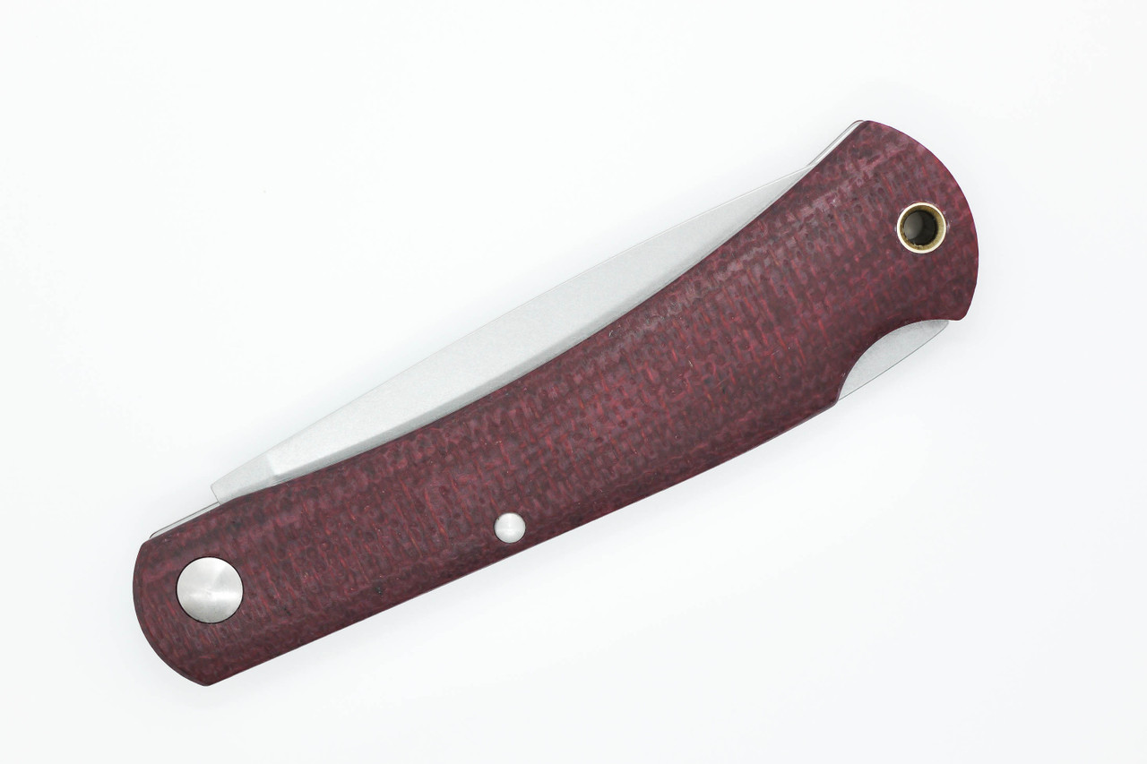 Smith & Sons Knives: MudBug - D2 Tool Steel - Maroon Burlap Micarta ...