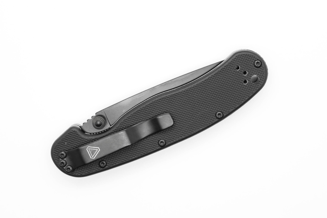 Ontario RAT Model 2 Folding Knife, 3" Black D2 Steel, Black Nylon ...