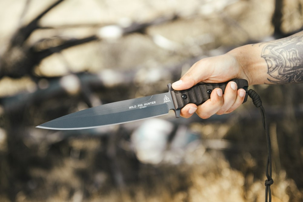TOPS Knives Wild Pig Hunter - Sniper Gray Finish - 7.5" Blade - 1095 ...