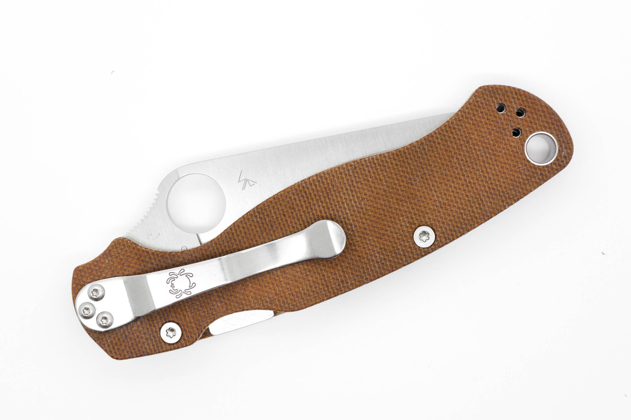 Spyderco: Para Military 2 - CRU-WEAR Steel - Satin Blade Pocket Knife w ...