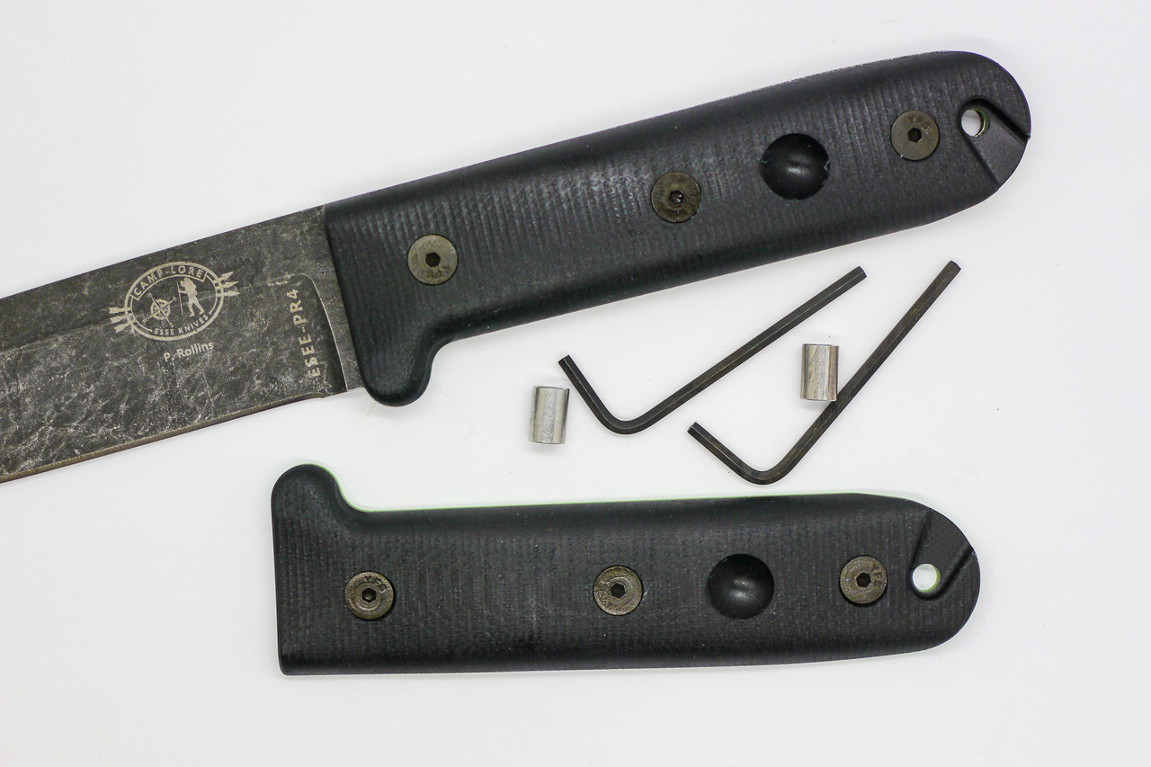 TKC: G10 Handle for ESEE PR4 - Black with Green Liner