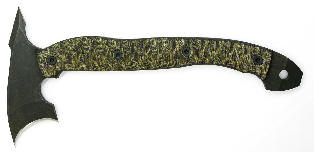 Half Face Blades - Crescent Hawk - OD Green and Black Burlap Micarta ...
