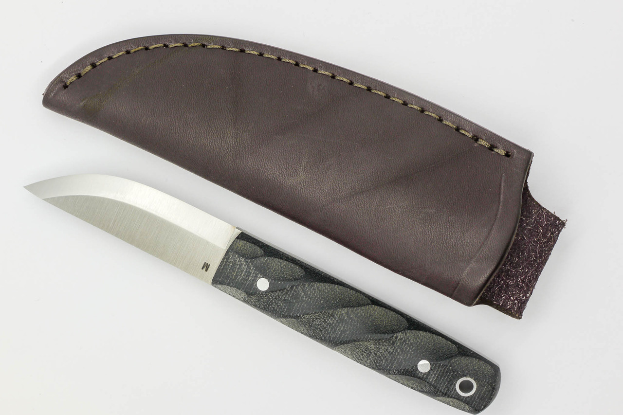 LT Wright Knives Pronghorn - Magnacut - Scandi Grind - Black Micarta Twist