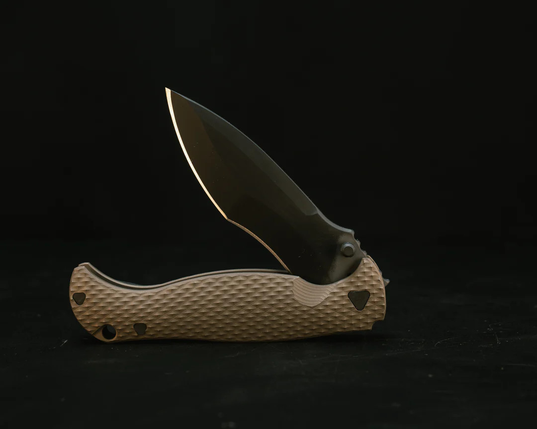 Half Face Blades - Extremis Folder - Anodized Bronze Ti Scales, PVD ...