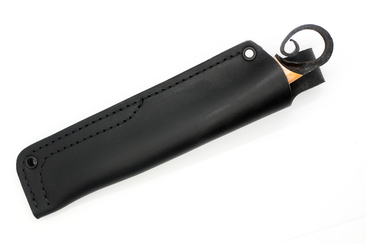 Lon Humphrey Custom Tadpole, Flat Grind, Fixed Blade, Knife w/ Red Dyed ...