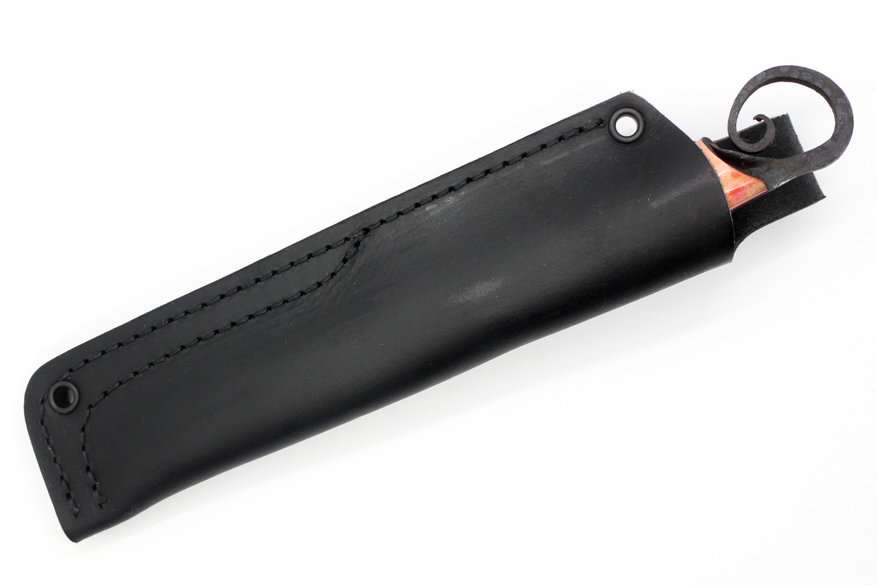 Lon Humphrey Custom Tadpole, Flat Grind, Fixed Blade, Knife w/ Red Dyed ...