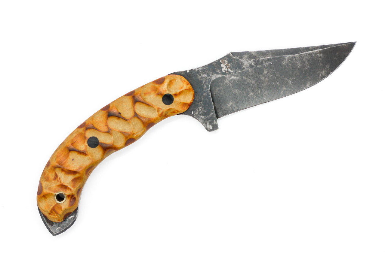 Bone River Co. - Zero - 3.6" 80CrV2 Steel W/ Tan Sculpted Gator Skin ...