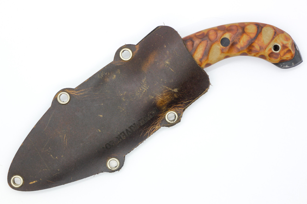 Bone River Co. - Zero - 3.6" 80CrV2 Steel W/ Tan Sculpted Gator Skin ...