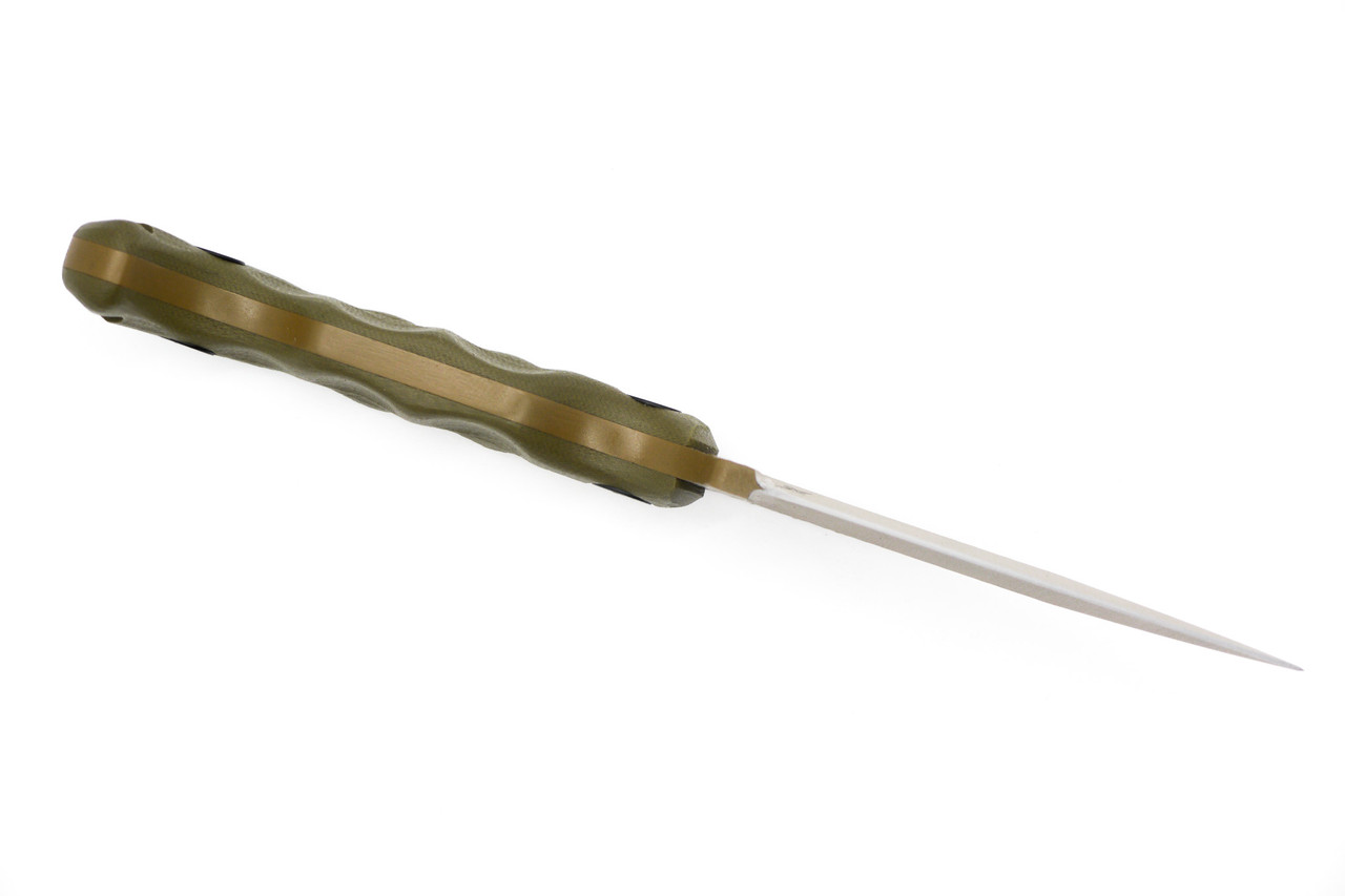 Stroup Knives: Mini, FDE Cerakote Fixed Blade Knife w/ OD Green G10 ...