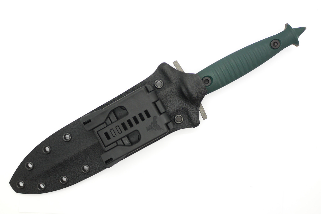 Half Face Blades - V-42 Dagger - Forest Green G-10, Tungsten Cerakote ...