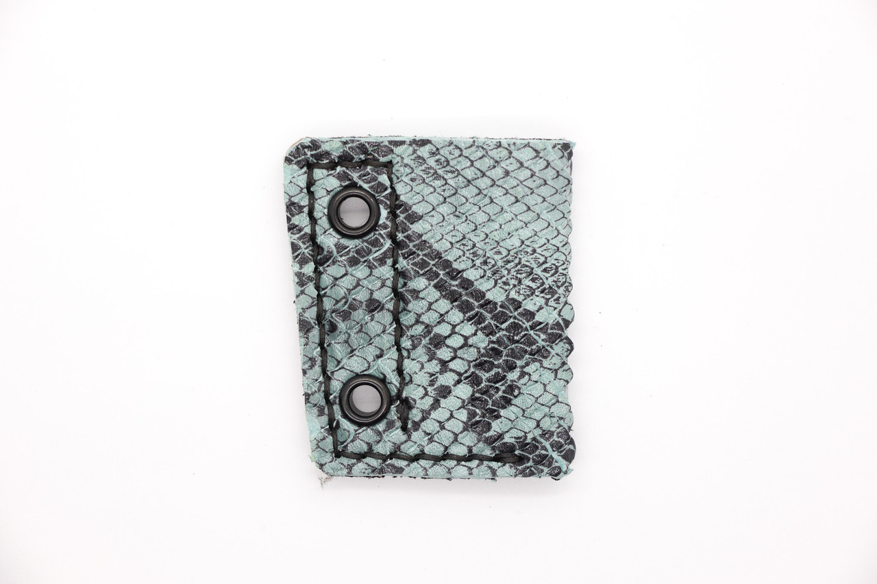 Aux Mfg - Pocket Lint Sheath - Light Blue Snake Skin Leather with Black ...
