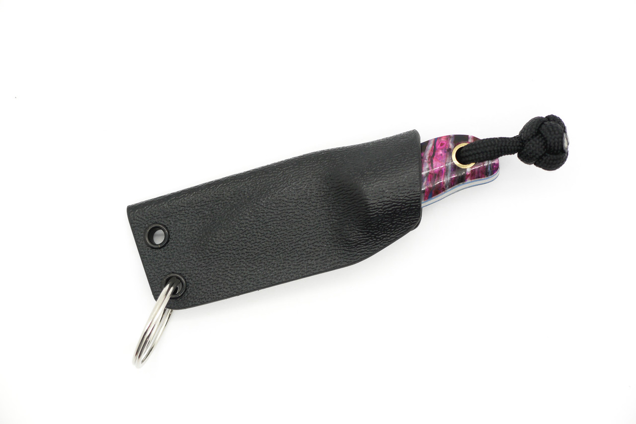 Aux Mfg - Pocket Lint - 1.5" AEB-L Blade w/ Purple Dyed Mammoth Bone Handle