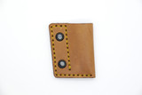 Aux Mfg - Pocket Lint Sheath - Light Brown Leather with Yellow Stitching