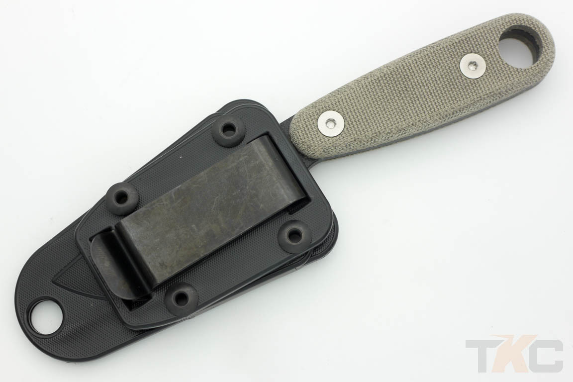 ESEE IZULA-II-B Fixed Blade Neck Knife with Black Blade & Green Canvas ...