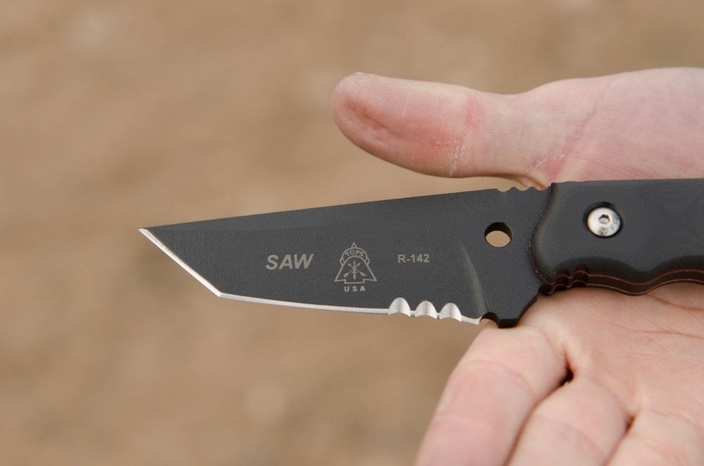 TOPS Knives SAW-02 Special Assault Weapon - Black G10 Handle, Kydex Sheath