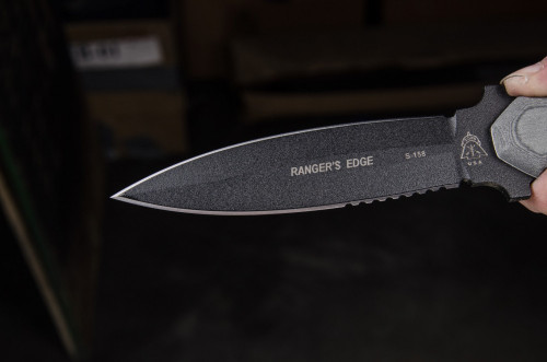 TOPS Knives, Rangers Edge - Double EDGE Black Cerakote Blade, Black ...