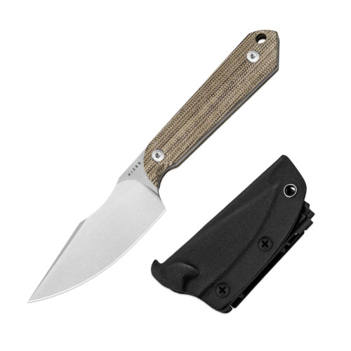 Kizer Knives - Harpoon Mini - 3" AEB-L Fixed Blade W/ Brown Micarta Handle