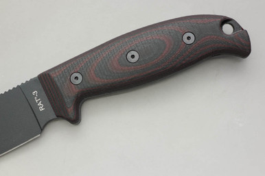 TKC: Extended G10 Handle for Ontario RAT-3 - Red & Black