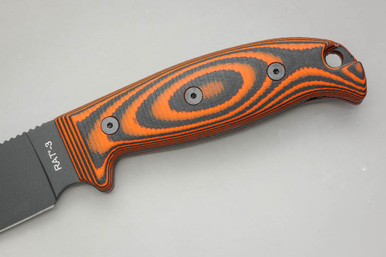 TKC: Extended G10 Handle for Ontario RAT-3 - Tigerstripe, 2X2