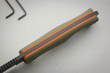 TKC: G10 Handle for Ontario RAT-5 / RAT-7 - Ranger Green w/ Orange Liner