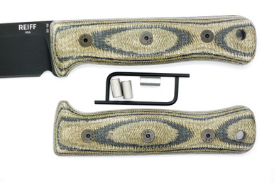 TKC Micarta Handle for Reiff Knives F5 GEN 2 - Woodland Camo Canvas Micarta