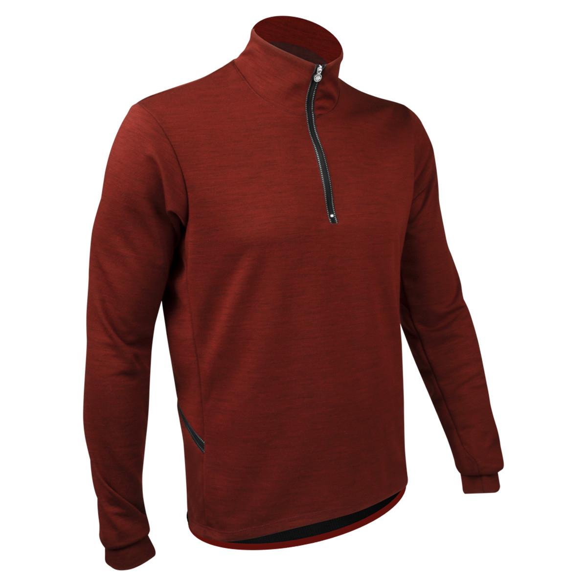 Men's Long Sleeve Merino Wool Pullover with zippered pockets