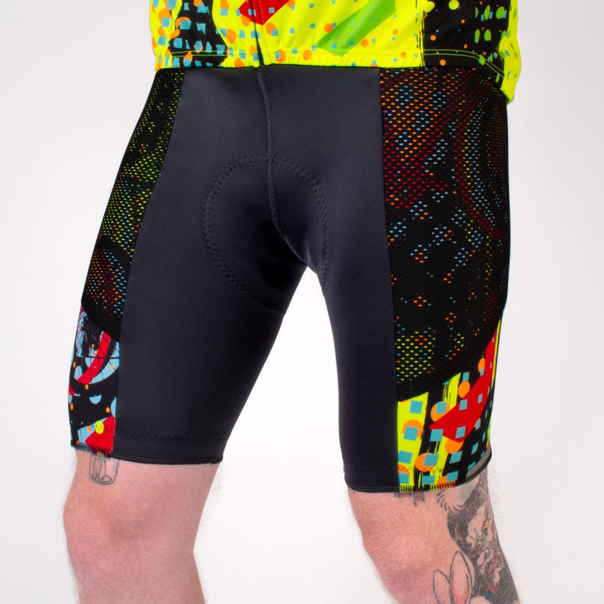 Men's Gel Touring Bike Shorts - Safety Sign | Hi Viz | Padded & Pockets