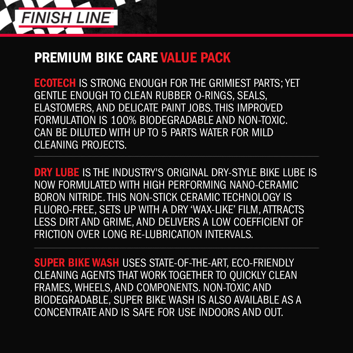 Finish Line Premium Bike Care Value Pack | Complete Bicycle Maintenance Kit
