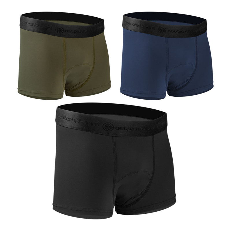 Men's Shorty Cycling Underwear | 3" Inseam Padded Boxer Brief | Aero Tech