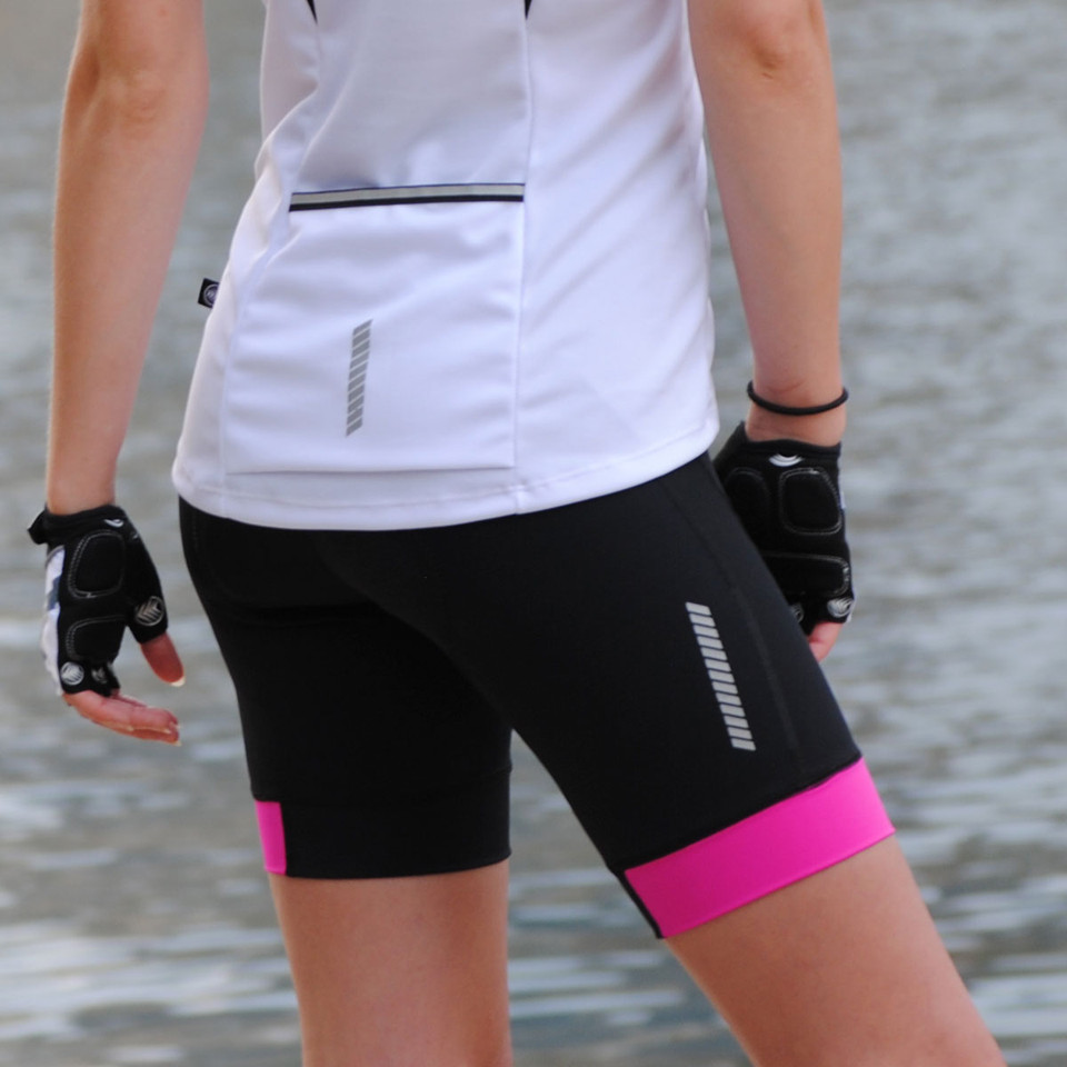 Women's Elite Long Distance Padded Bike Shorts with Reflective Trim