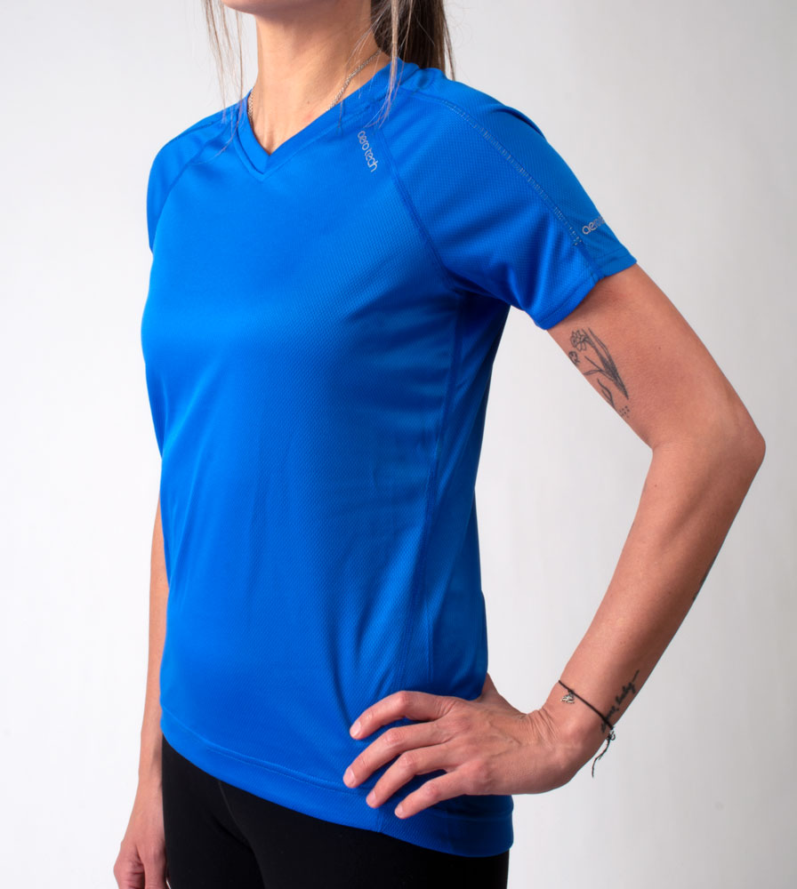 Women's Tech Performance Cycling Tee Shirt with Pocket and Reflective Trim