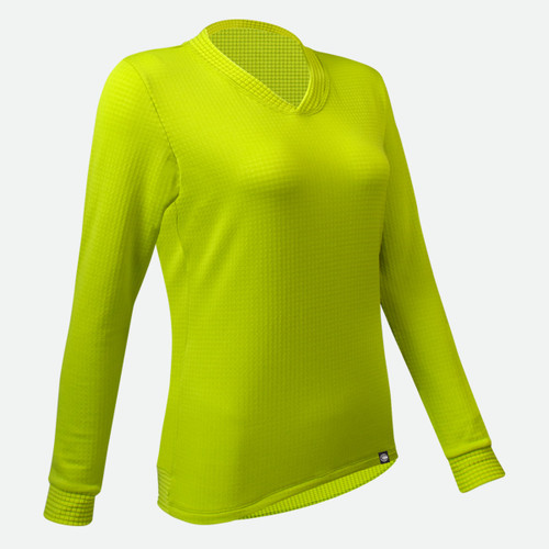Women's PolarTec Power Grid Green Apple Long Sleeve Pullover