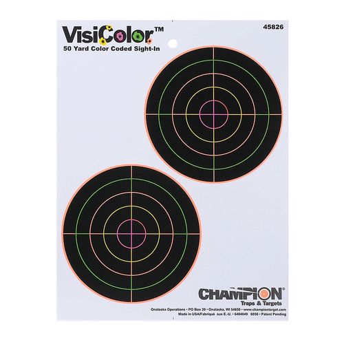 Champion Targets 45826 VisiColor Double Bullseye Bullseye Hanging Paper ...
