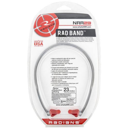 Radians RB1150 Rad-Band 23 dB Behind The Neck Gray Band with Red Jelli ...