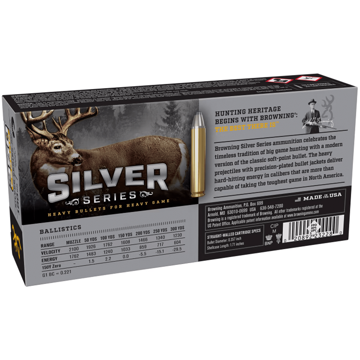 Browning Ammo B192603501 Silver 350 Legend 180 gr 20 Per Box