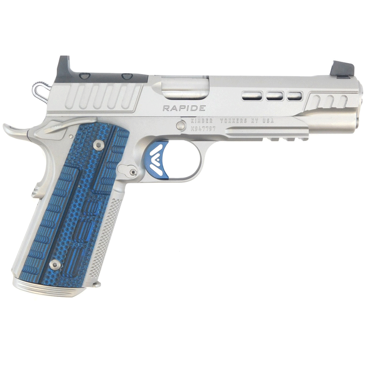 Kimber 1911 Rapide Ice 9mm 5", 9+1, Optic Ready Stainless/Blue Semi ...